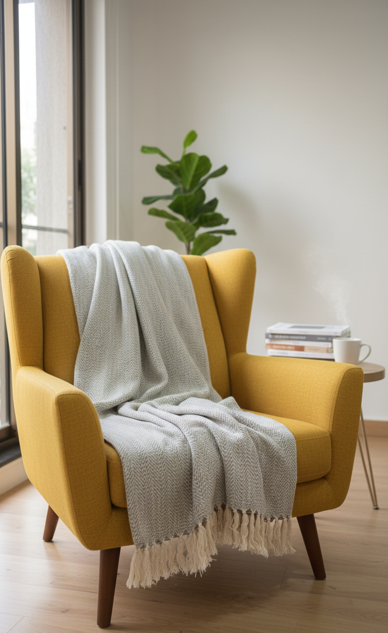 Pebble Herringbone Woven Throw – Amaré